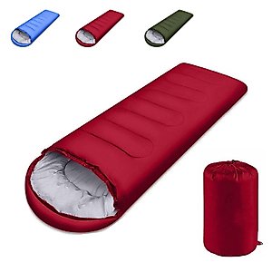 GUYUSM Camping Sleeping Bag - Lightweight Backpacking Sleeping Bag for Adults Boys and Girls, Waterproof Camping Gear Equipment, Outdoors Travel Essentials, Red, Rectangle