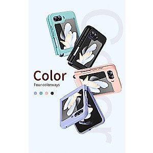 YJZSKRXFAK Case for Samsung Galaxy Z Flip5 5G 2023, Slim Fit Protective Cover with Stretchable Soft Hinge Protection Case for Galaxy Z Flip 5-Light Green