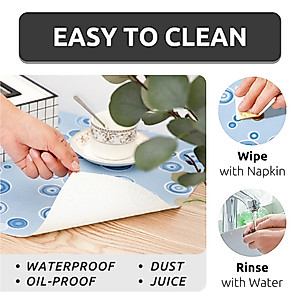 FIFTY FEET 12X120 Inch Shelf Liner for Kitchen Cabinets, PVC Drawer Liner for Dresser Non-Slip Bathroom, Non-Adhesive Cabinet Liner Washable (Blue Bubble)(1 Roll)