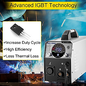 VEVOR MIG TIG MMA Welder 200A Welding Machine 6 in 1 Combo Aluminum Welding Machine 110/220V Portable Flux Core Welder Automatic Wire Feeding Wire Dia. 0.68-1.0 MM w/1 KG Welding Wire Stick Welder