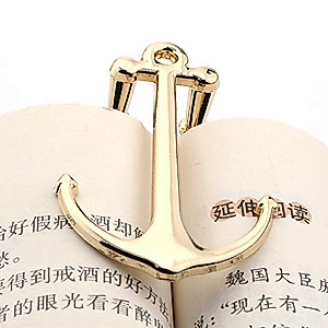 Creative Anchor Bookmark Metal Bookmark Page Holder Book Holder for Reading Hands Free (Golden)