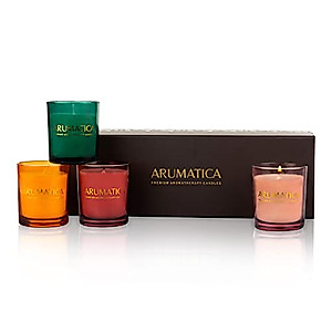 ARUMATICA Premium Aromatherapy Candles - Scented Candle Gift Set for Women - Aroma Fragrant Meditation Candles for Stress Relief, Comfort, & Relaxation - Self Care Gifts for Women (4 Packs, 20 oz)