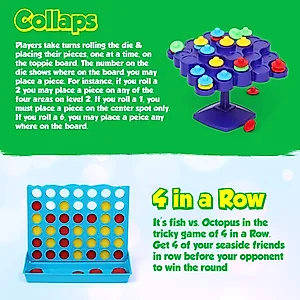 Travel Games 4-in-1 Airplane Travel Essentials, Road Trip Essentials Kids Fun Games, Easy Storage & Travel Friendly, Critical Thinking and Brain Development Skills