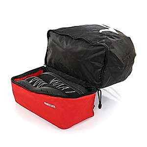 Mintra Sports Drawstring Bags - (Black/Red, Stellar (12in x 18in)) Backpack, Cinch Sackpack, Bag, String, Sports, Gym, Waterproof, Unisex , Used for Gym, Sport, Workout