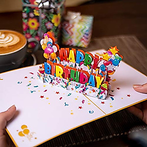 Happy Birthday Pop Up Card by DEVINE Popup Cards | 3D Birthday Card for Kids Mom Dad | Pop Up Birthday Cards for Women | Funny 3D Greeting Cards Love