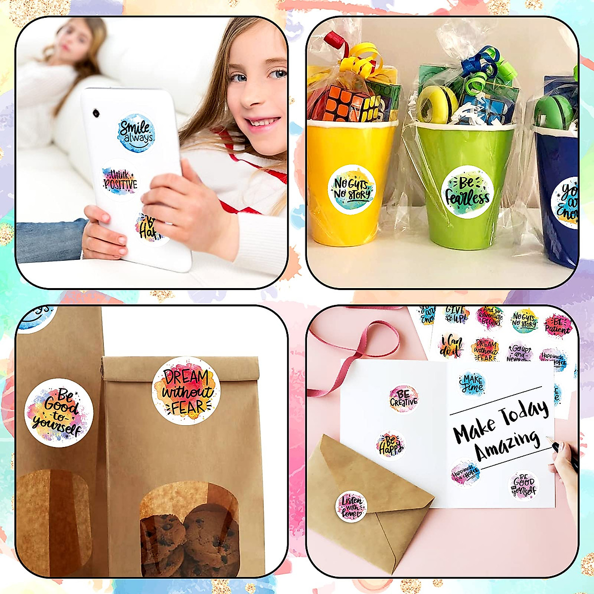 480 Counts Inspirational Quotes Words Stickers Inspiring Planner Stickers Encouraging Stickers Motivational Encouragement Stickers for Book Phone Car Bike Scrapbook