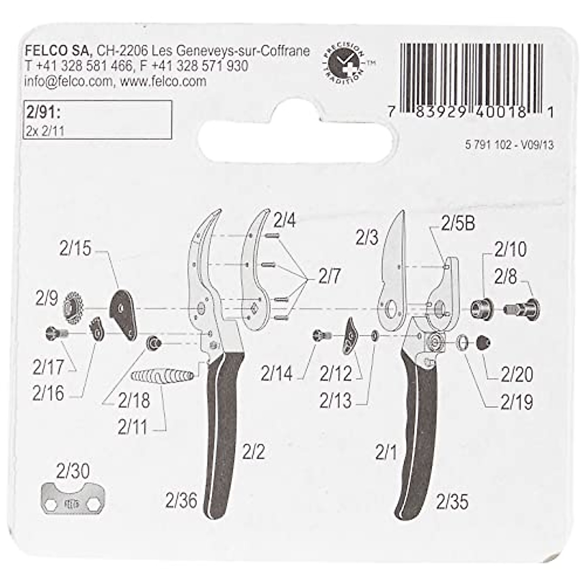Felco 291 Replacement Springs Pruners Models, 2-Pack