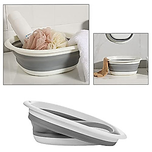 Kvoike 14.8" Collapsible Multipurpose Plastic Washing Basin, Space Saving, Easy to Store, Foldable Basin for Camping Dish Washing Tub and RV Sink