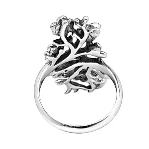 AeraVida Magnificent Bouquet of Daisies Floral .925 Sterling Silver Ring (9)