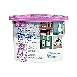 airBoss Anywhere Dehumidifier and Moisture Absorbent, Lavender Fields Scent for a Fresh Smelling Home, 10.6 oz, 6 Pack