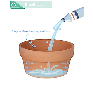 vensovo 8 Inch Terracotta Shallow Succulent Pot - 2 Pack Large Terra Cotta Clay Pot with Saucer, Cacuts Indoor and Outdoor Planters with Drainage Hole