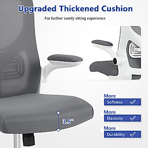 400lb Big and Tall Office Chair for Heavy People, Heavy Duty Ergonomic Mesh Chair Computer Executive Desk Chair with Wide Thick Seat, Adjustable Height and Armrests, Black