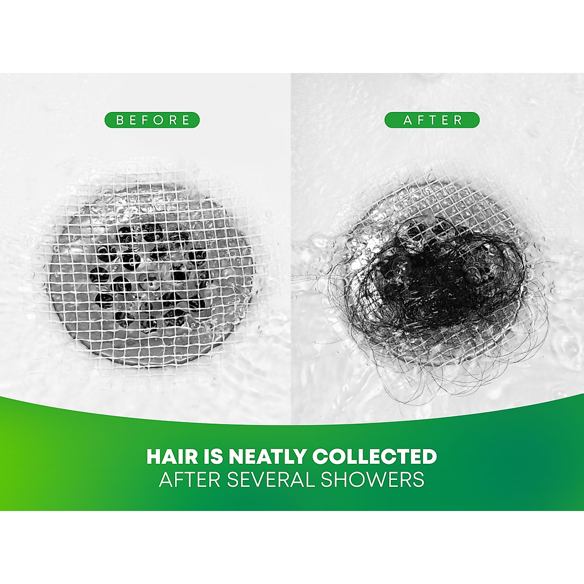 TubShroom Toss 26pk Disposable Drain Covers - Hair Catcher Mesh Sticker Strainers for Shower Bathtub and Bathroom Sink Drains to Prevent Clogged Drains, Half Year Supply