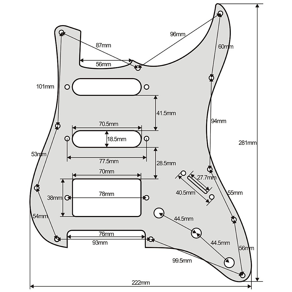 IKN 4Ply White Pearl Strat Guitar HSS Pickguard Tremolo Cavity Cover Fit Fender Standard Stratocaster Style Guitar Part