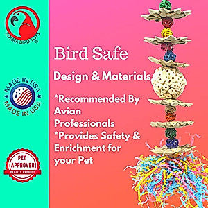 Bonka Bird Toys 3612 Sola Tower Vine Palm Sola Shred Paper Natural Hanging Beak Feet Parrot Cockatoo Accessories Parrotlet African Grey…