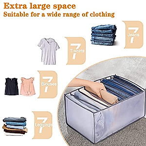 NEW 2 PCS Upgraded Clothes Organiser 40*30*25 Size Clothes Organiser Folding Wardrobe Organiser for Adult Jeans and Trousers