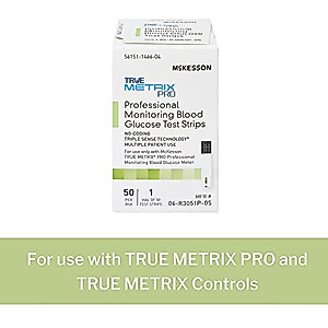 McKesson TRUE METRIX Professional Monitoring Blood Glucose Test Stripes, 50 Strips, 1 Pack