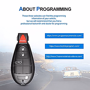 KRSCT Smart 4-Buttons Key fob Fit for Chrysler 300 / Dodge Entry Remote Durango, Challenger, Journey, Charger, Grand Caravan/FCC ID:M3N5WY783X