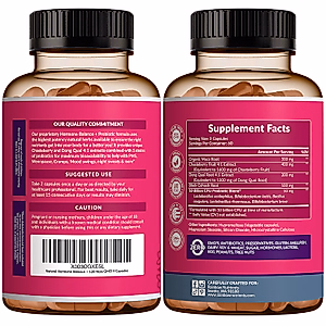 Hormone Balance + Probiotics for Women- Natural Menopause Relief, Weight Management, Bloating, Hot Flashes, PMS | Organic Maca, Chasteberry, Dong Quai & Black Cohosh | Non GMO |120 V Capsules