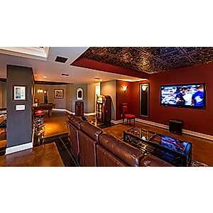 Lilies and Swirls-Faux Tin Ceiling Tile - Antique Copper 25-Pack