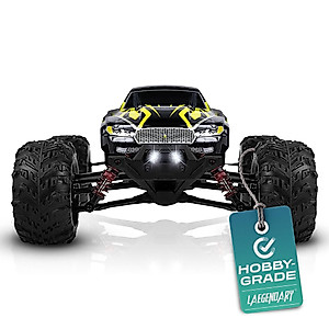 LAEGENDARY 1:16 Scale 4x4 Off-Road RC Truck - Hobby Grade Brushed Motor RC Car with 2 Batteries, Waterproof Fast Remote Control Car for Adults