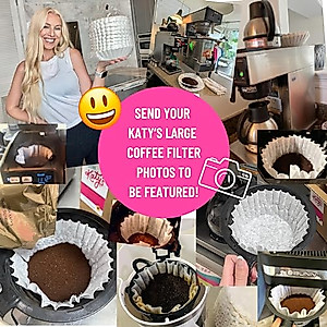 Drink Katy’s Large Coffee Filters - 12 Cup Commercial Coffee Filters for Bunn Machines - Premium Paper, Bigger & Tall Walls, No More Messy Ground Overflow - Woman Owned (500 Count / 1 Year+ Supply)