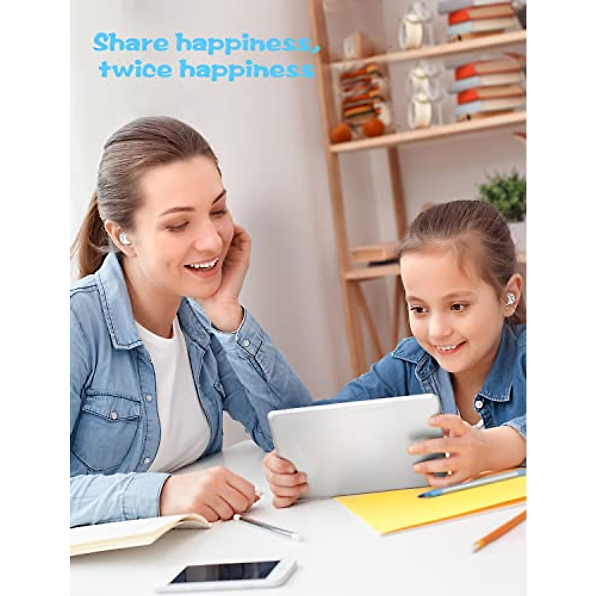 Instiwitt Cute Milk cat Kids Earbuds in-Ear Wireless Bluetooth with Microphone, 36 Hours Play time, Low Latency, is The Best Gift for Halloween, Birthday, Christmas, for School, Work, Sports