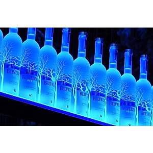Armana Productions Liquor Bottle Shelves 60", Wall Mount LED Lighted Bottle Shelf, 5' Liquor Bottle Shelves, Wall Mounted Wine Shelf