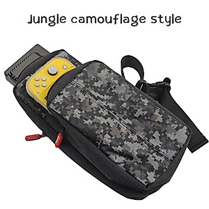 ENFILY Backpack Crossbody Travel Bag Compatible for Nintendo Switch/Switch OLED & Accessories, Nylon Waterproof Portable Shoulder bags, Carrying Case with Glass Screen Protector