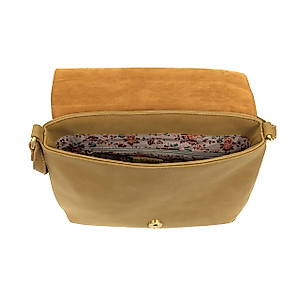 joy susan Jackie Large Flap Suede Crossbody Bag