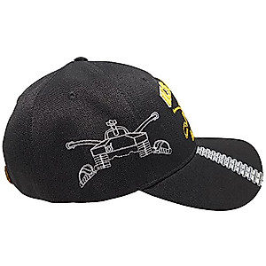 US Army Armor Tank Black Shadow Acrylic Adjustable Embroidered Cap Hat - Officially Licensed