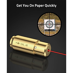 CVLIFE .45acp Bore Sight, Red Laser Bore Sight with Two Sets of Batteries