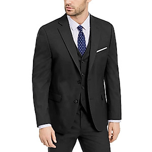 Men's 3 Piece Slim Fit Suit Set, Black Suits for Men,Two Button Prom Tuxedo Blazer Solid Jacket Vest Pants Wedding Business Suit with Tie-S