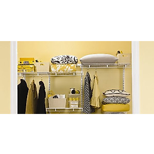 Rubbermaid FastTrack Multi-Purpose Closet Shelving Kit, White, Adjustable, Pantry Storage/Organization for your Clothes/Shoes/Food/Cleaning Supplies