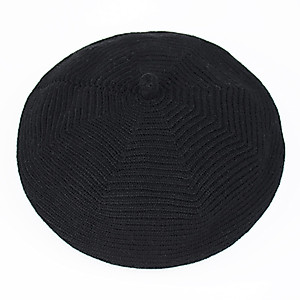 French Style Beret Hats for Women Knit Artist Hats Classic Solid Color Warm Beanie Hat