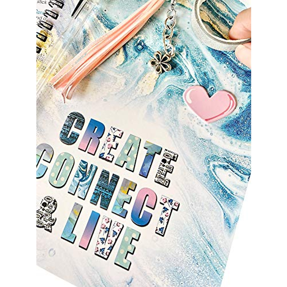 Hapinest DIY Journal Kit for girls - 63pcs Ideal for Teen and Tween girls Ages 8 9 10 11 12 13 14+ Birthday Gift for girls, Scrapbook and Diary Supplies Set