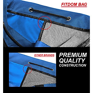 Fitdom Heavy Duty XL Soccer Mesh Equipment Ball Bag w/Adjustable Shoulder Strap Design for Coach. with an Over-Sized Front Pocket for Sporting Accessories. Best for All Outdoor & Water Gears