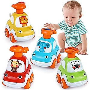 Cars Toys for 1 Year Old Boy Gifts Press and Go Cartoon Toys Cars for Toddlers 1-3 Baby Toys 12-18 Months Toddler Toys Age 1-2 One Year Old Boy Toys 1st Birthday Gifts for 1 2 3 Year Old Boys Girls