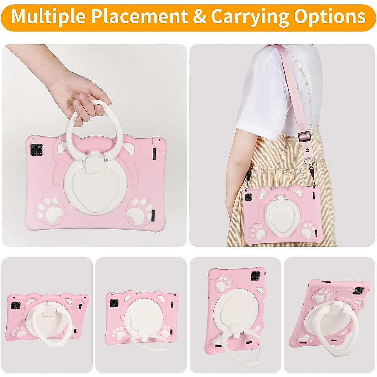 10.1 Inch HD Kids Tablet Android 10 Computer PC Quad Core GPS WiFi Bluetooth 32G (Pink)