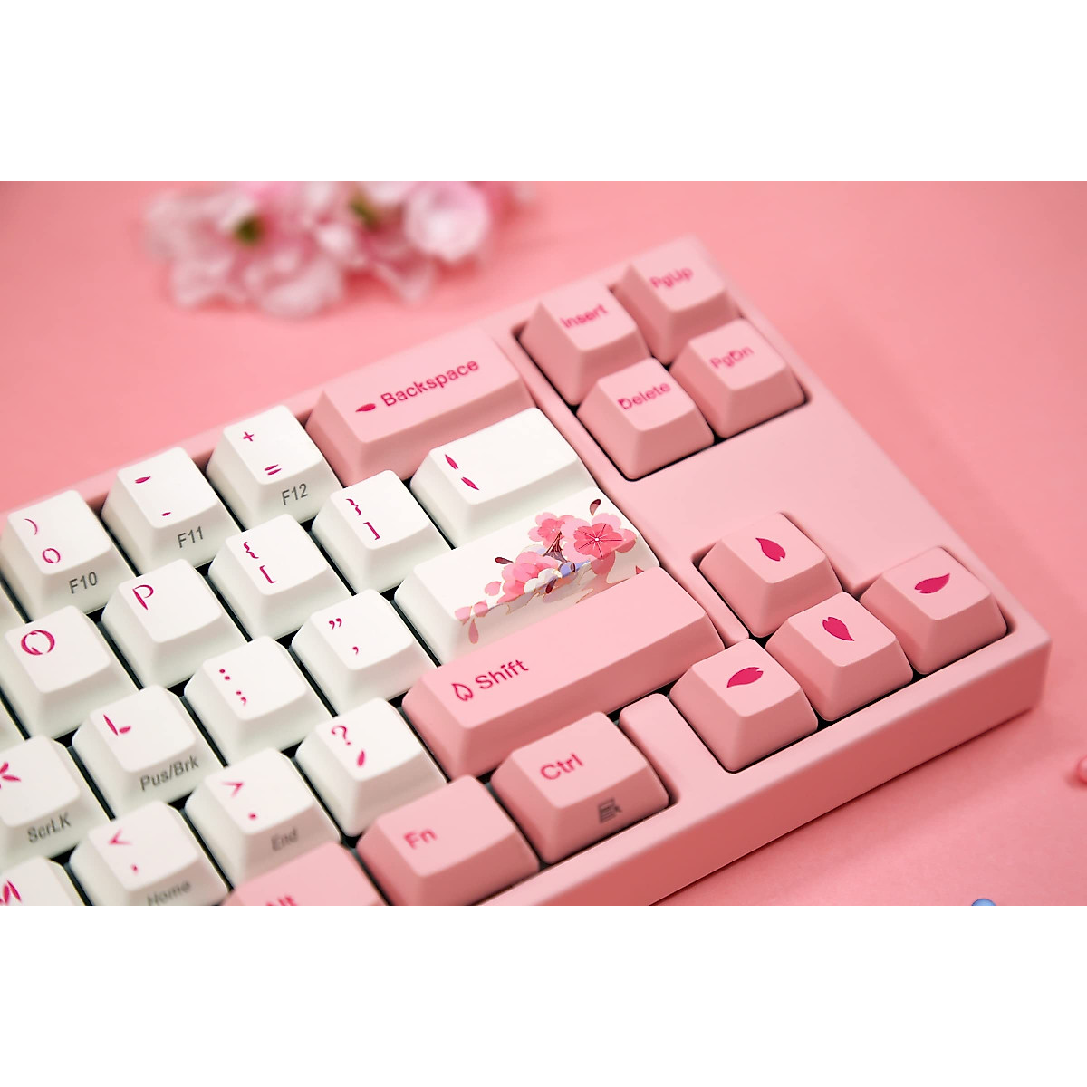 Varmilo Ducky x Miya Mac Pro Sakura R2 White LED 65% Double Shot PBT Mechanical Keyboard (Cherry MX Red)