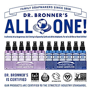 Dr. Bronner's - Organic Hand Sanitizer Spray (Lavender, 2 Ounce, 2-Pack) - Simple and Effective Formula, Cleanses & Sanitizes, No Harsh Chemicals, Moisturizes and Cleans Hands