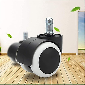 Office Chair Caster Wheels Set of 5 Office Chair Revolving Chair Casters Replacement Nylon Furniture Wheels Premium Computer Desk Castor Bearing Capacity 125KG / 276lbs (5) Colour Name:Plunger Stem He