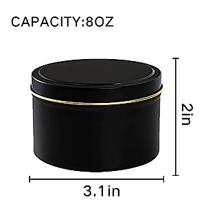 SHOCHX 24 Pack Black Aluminum Candle Tin Jars for DIY Candle Making, Storage & Gifts