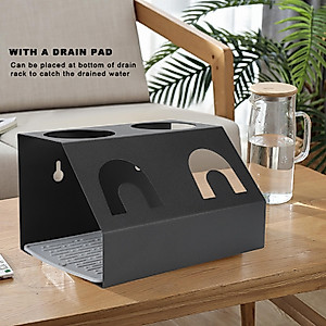 Haokaini Dual Holes Bottle Drying Rack for Soda Stream Bottles Soda Bottles Drainer Holder with Pad Sodastream Accessory for All Soda Stream Machines