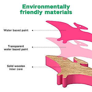 FFTROC Montessori Dinosaur Toys for 2 3 4 Year Old Boys - Wooden Stacking Dinosaur Toys for Kids 2-4 3-5, Toddler Balancing Block Sets