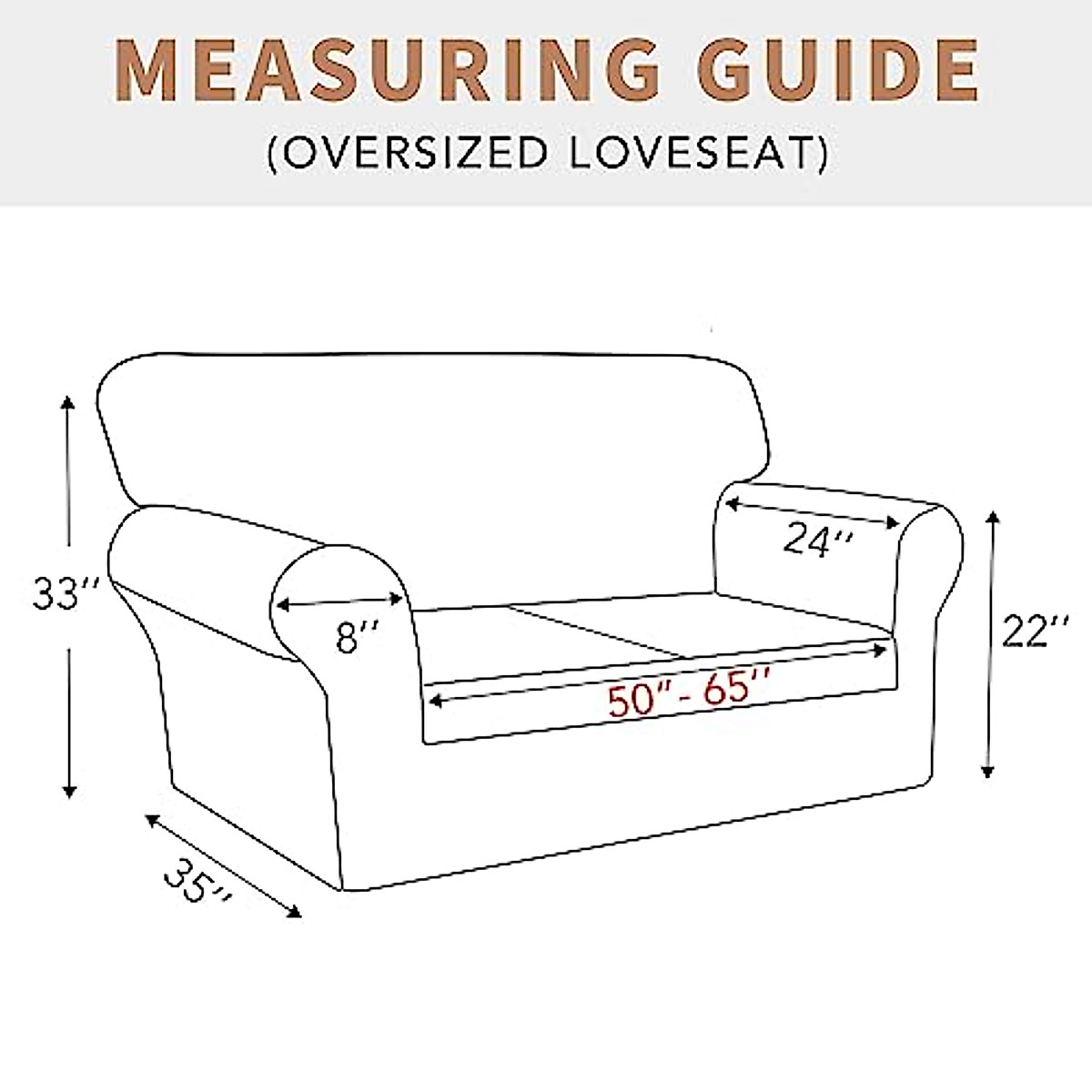 Easy-Going 100% Waterproof Oversized Loveseat Couch Cover, Dual Waterproof Sofa Cover, Stretch Jacquard Sofa Slipcover, Leakproof Furniture Protector for Kids, Pets, Dog and Cat, Dark Gray