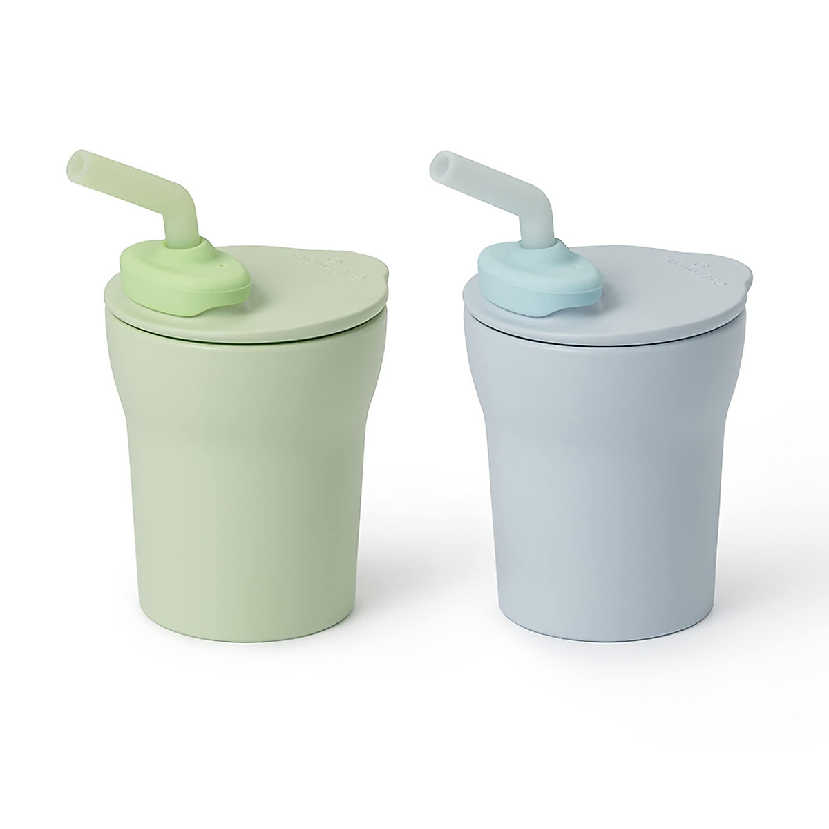 Miniware 1-2-3 Sip! Training Cup for Baby Toddler Self Feeding & Development, Tiny Cup Perfect for Baby Led Weaning, Non Drip Lid, Dishwasher Safe (2 Pack, Aqua + Key Lime)