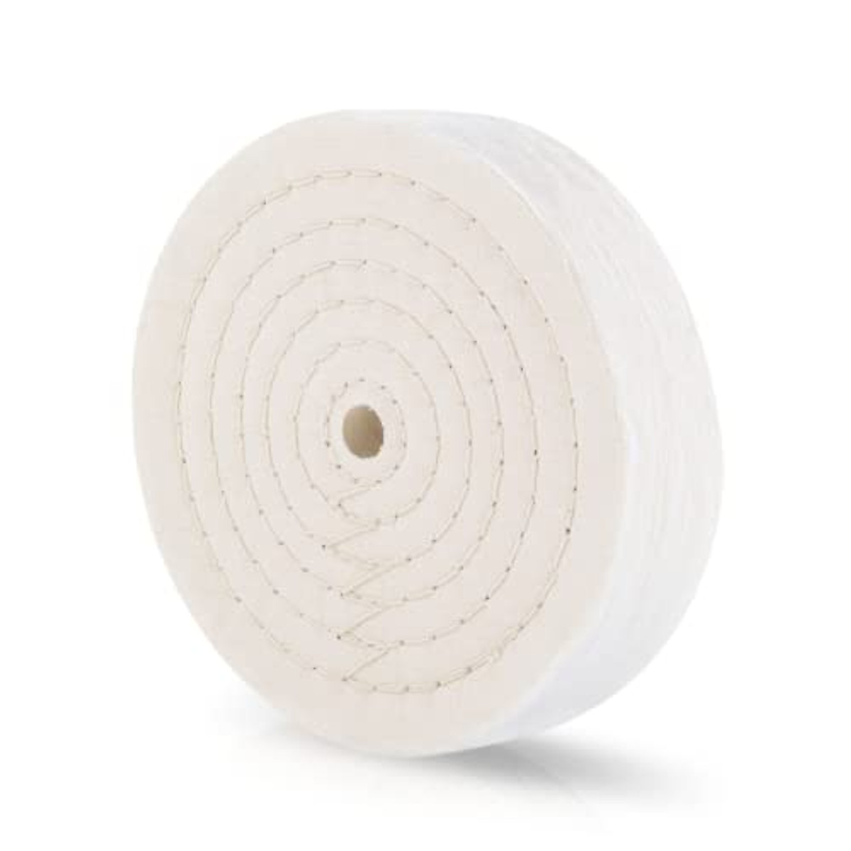 Buffing Wheels for Bench Grinder - 6 Inch Extra Thick Buffing Wheel Fine Cotton Sewn Rigid Treated Spiral with a 1/2” Center Arbor Hole - 80 Ply Polishing Wheel for Bench Grinder – by Drixet