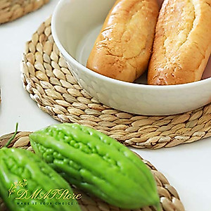 💖 Water Hyacinth Placemats - Round Woven Placemats - Trivets for Hot Dishes - Wicker Placemats - Heat Resistant Non-Slip Trivets for Table - Durable Trivets for Hot Dishes (Seagrass11.8-6pcs)