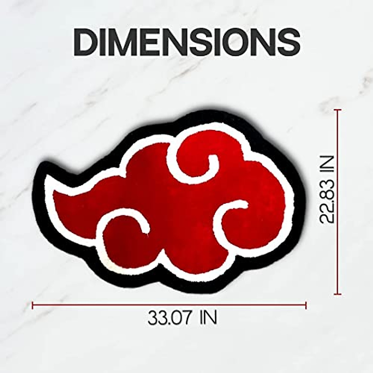 Red Cloud Modern Fluffy Rug - Non Slip Ultra Soft Tufted Anime Room Decor Polyester Nursery Rug, Rugs for Bedroom, Decorative Indoor and Outdoor Rug, Living Room Red Black Carpet, 58x84cm